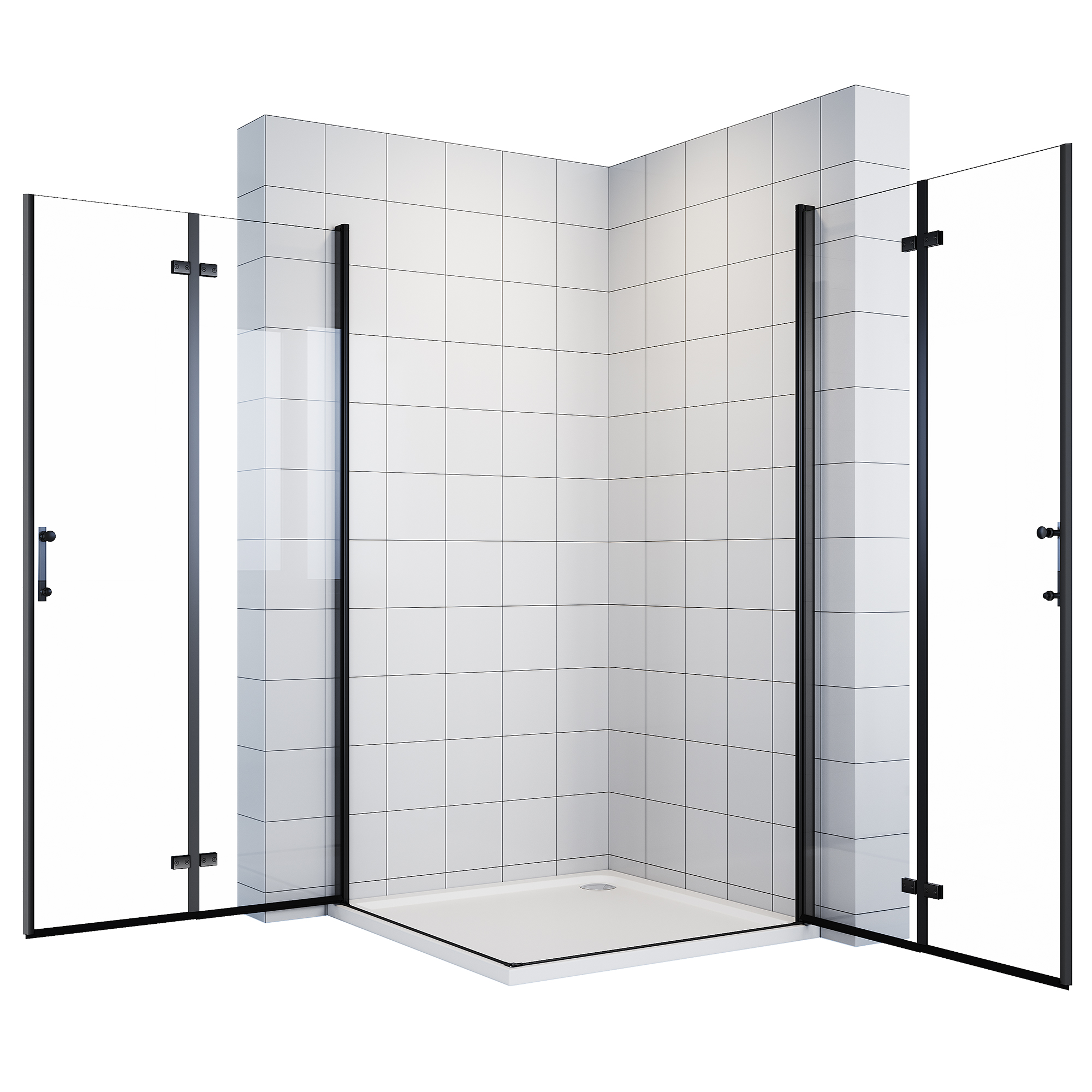 SIRHONA Cabine de douche pliante Cabine de douche d'angle Salle de bain ...