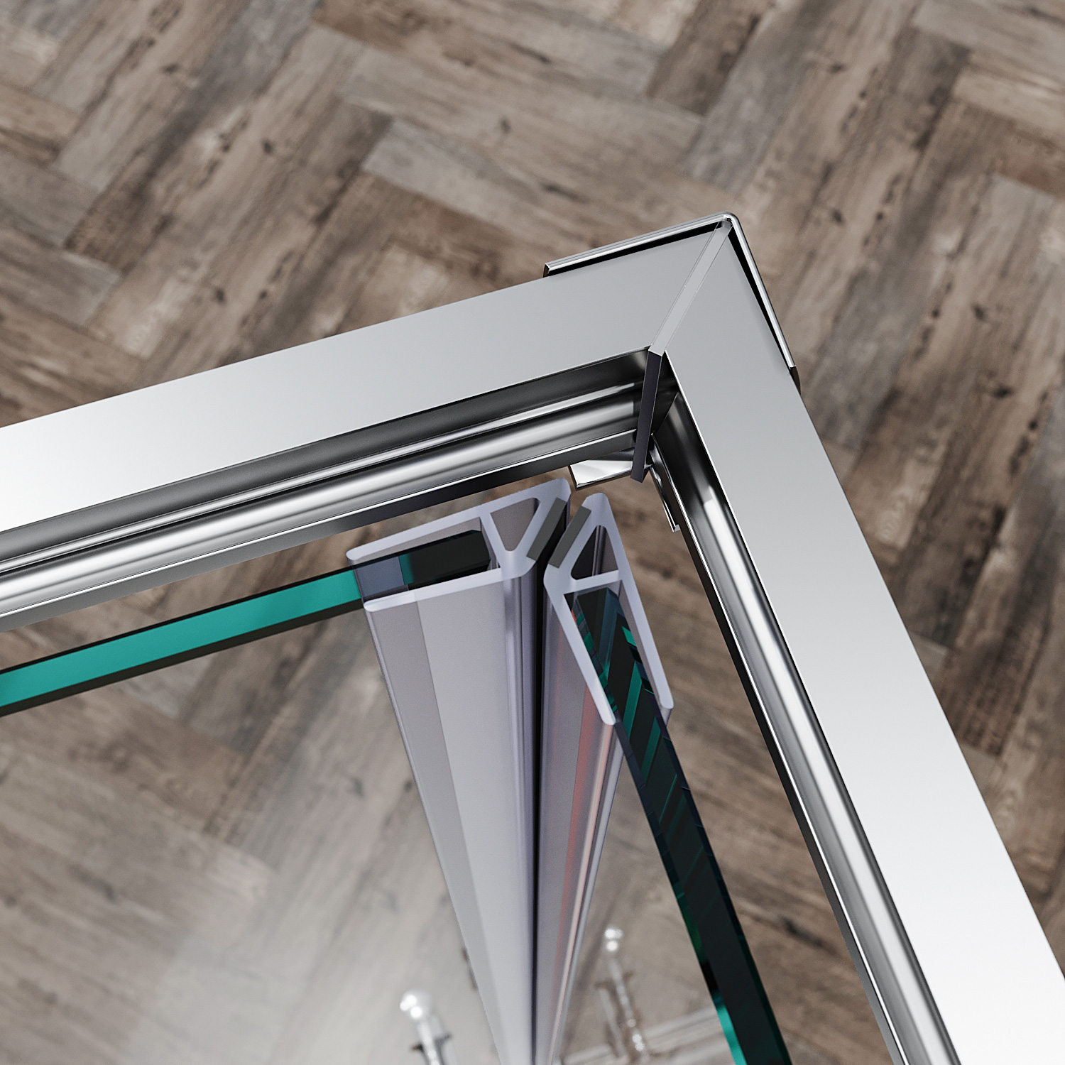 Cabine de douche accès d'angle SONNI Cabine de douche à porte ...